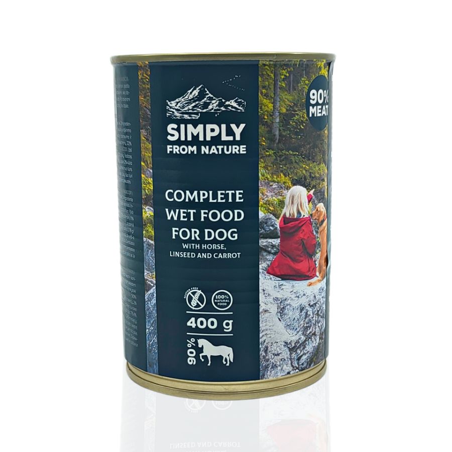 SIMPLY FROM NATURE Konzerva pre psa konské mäso/ľanové semiačka 6 x 400 ...