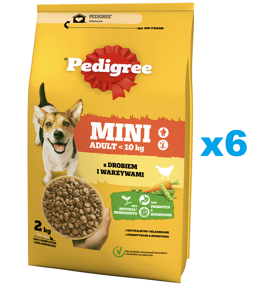 PEDIGREE Adult Mini 6x2 kg granule pre psov s kuracím mäsom a zeleninou ...
