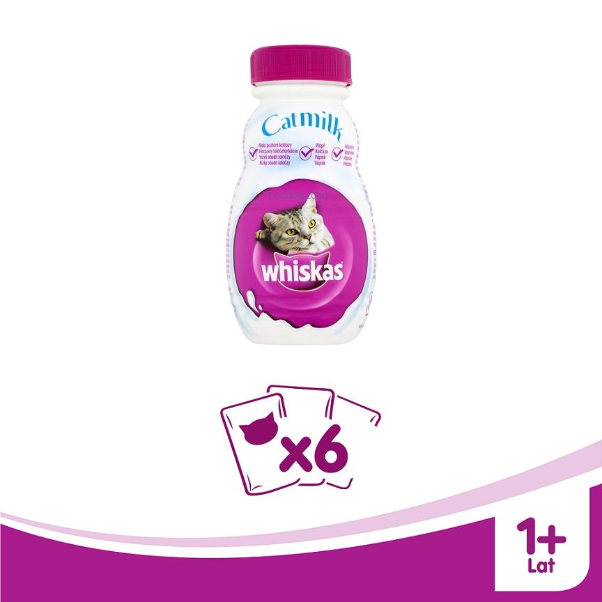 WHISKAS Mleko 200 ml x6 V eshope FERA.SK najnižšia cena, recenzie krmív ...