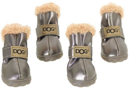 ZOLUX Topánky pre psov T4 (5,5x4,5 cm. Horná výška 8 cm) strieborné-4ks ...