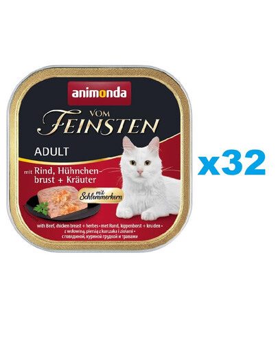 ANIMONDA Vom Feinsten Pate hovädzie a kuracie prsia s bylinkami 32 x 100g | Fera.sk