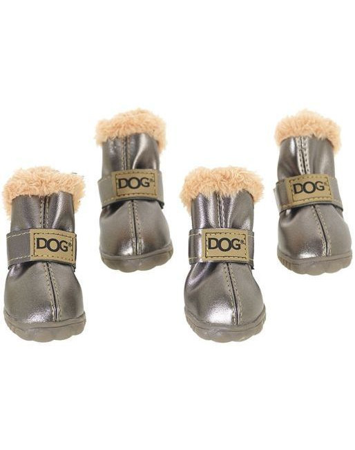 ZOLUX Topánky pre psov T4 (5,5x4,5 cm. Horná výška 8 cm) strieborné-4ks ...